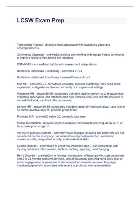 Lcsw Exam Prep Questions With Solved Answers Lcsw Licensed Clinical