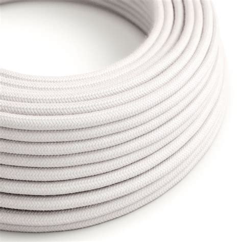 Round Electric Cable Covered In Pale Pink Cotton Fabric