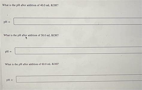 Solved Calculate The PH For Each Case In The Titration Of Chegg Com