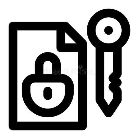 Encryption Data Encryption Outline Icon Stock Vector Illustration Of Mobile Presentation
