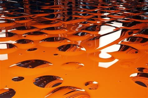 Premium Ai Image Orange Reflective Surface