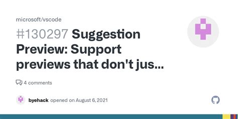 Suggestion Preview Support Previews That Dont Just Insert Text · Issue 130297 · Microsoft