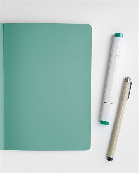 Blank Plain Green Notebook Page Premium PSD Mockup Rawpixel