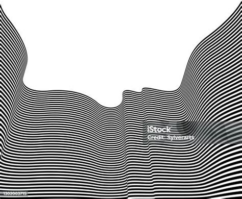 추상 벡터 3d 선 배경 흑백 곡선 선형 원근 차원 광학 패턴 텍스트에 대한 빈 복사 공간 0명에 대한 스톡 벡터 아트 및 기타 이미지 Istock