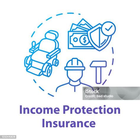소득 보호 보험 개념 아이콘입니다 안전한 삶 작업 사고 보험 개인 기금 보험 계약자 아이디어 얇은 라인 그림입니다 벡터 절연 윤곽선 Rgb 색상 드로잉 편집 가능한 스트로크