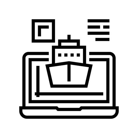 Ship Modeling Computer Program Line Icon Vector Illustration 10171922