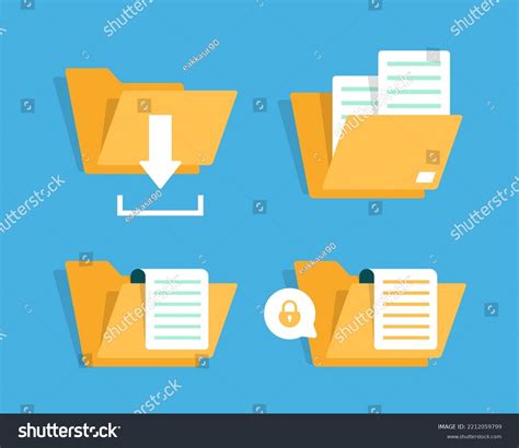 폴더 열기 아이콘 문서가 있는 폴더플랫 스톡 벡터로열티 프리 2212059799 Shutterstock