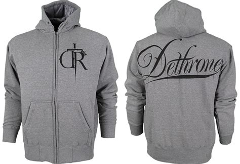 Dethrone Quilted Script Zip Hoodie