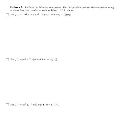 Solved Problem 3 Perform The Following Conversions For Chegg Com