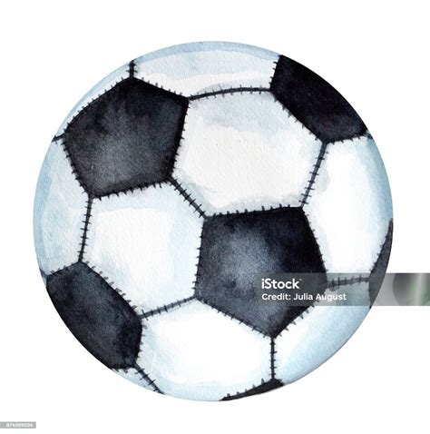 고전적인 축구 축구 공 그리기 하나 하나의 개체 근접 촬영 흑백 색상 수채화에 대한 스톡 벡터 아트 및 기타 이미지 수채화 축구공 축구 Istock