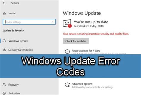 Complete List Of Windows Update Error Codes On Windows 11 10