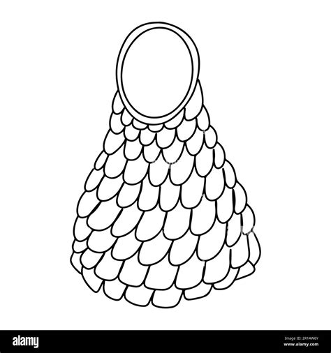 Eco String Bag In Hand Drawn Doodle Style Vector Illustration Isolated On White Coloring Page