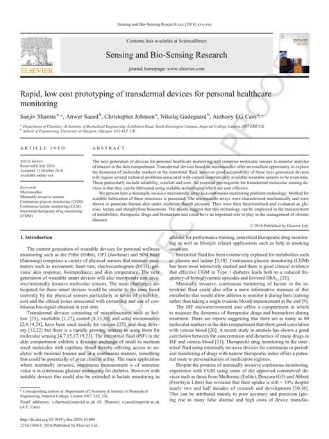 Pdf Rapid Low Cost Prototyping Of Transdermal Devices For Personal