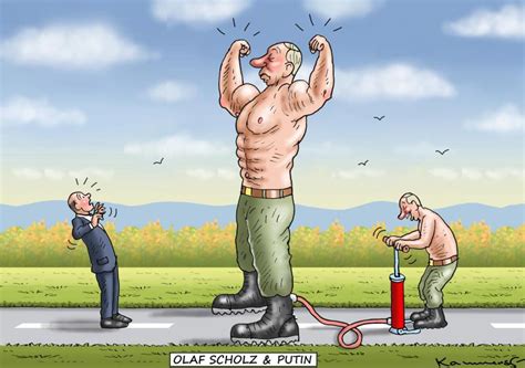 Olaf Scholz And Putin Cartoon Movement