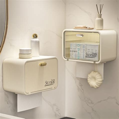 Dear Home กล่องใส่ทิชชู่ กันน้ำ กล่องใส่กระดาษทิชชู่ ติดผนัง รุ่นไม่ต้องเจาะ Shopee Thailand