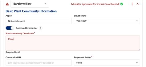 plant community description is red on first edititing · issue 575