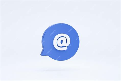 거품 음성 채팅 3d 렌더링의 이메일 주소 기호 또는 기호 아이콘 무료 사진