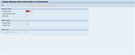 J1INPP SAP Tcode Update Business Place In FI Document