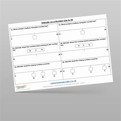 Year 1 Estimate On A Number Line To 20 Varied Fluency Resource Classroom Secrets