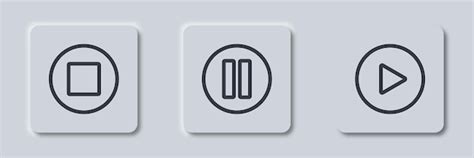 Premium Vector Play And Pause In Neumorphism Style Media Player