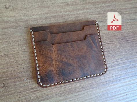 Leather Credit Card Wallet Pdf Pattern A4 Format Letter Format Etsy