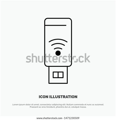 Usb Wifi Service Signal Vector Line Stock Vector Royalty Free 1471230509 Shutterstock