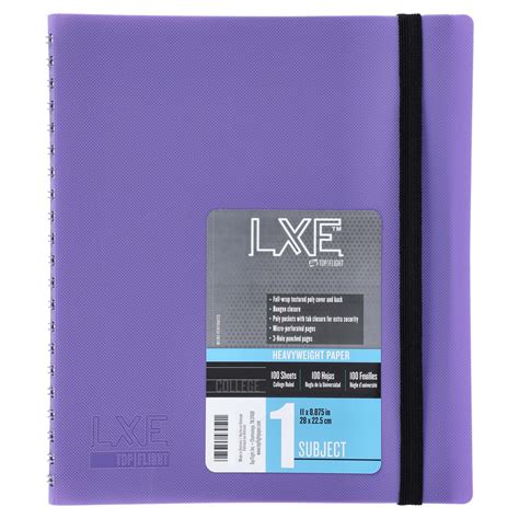 Top Flight Lxe Purple 1 Subject Notebook With Bungee Closure Shop Notebooks At H E B