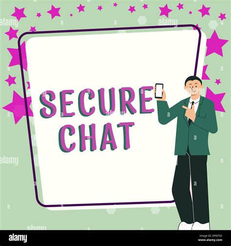 Text Caption Presenting Secure Chat Internet Concept Approach To
