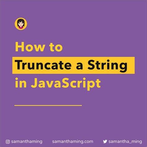 How To Truncate A String In Javascript