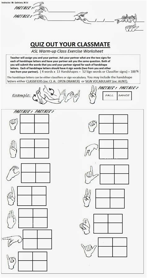 Asl Classifiers Worksheet Kindergarten Printable Sheet