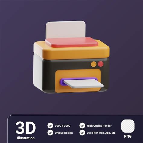 Premium Psd Stationery Object Printer 3d Illustration