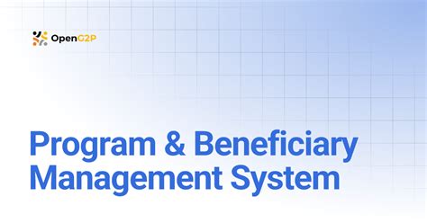 Program And Beneficiary Management System Openg2p Docs