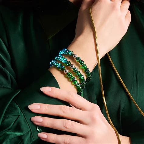 Blue Shamrock Silver Firefly Glass Macrame Bracelet Nogu United States