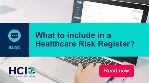What To Include In A Healthcare Risk Register Hci Hci