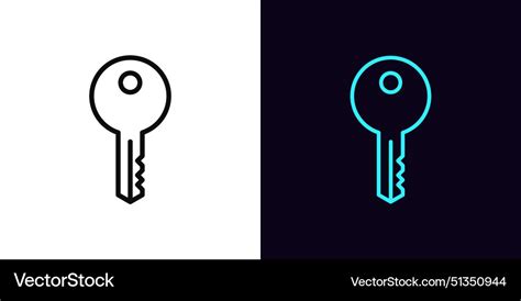 Outline Door Key Icon With Editable Stroke Vector Image