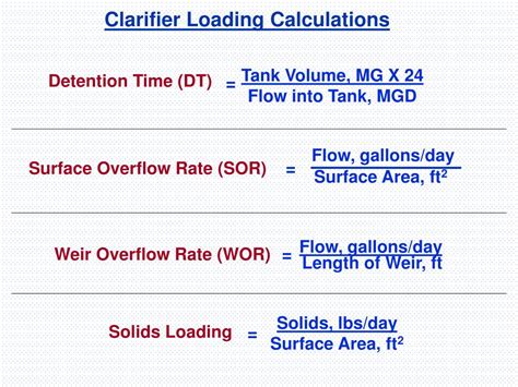 Ppt Clarifier Calculations Powerpoint Presentation Free Download Id 6217200