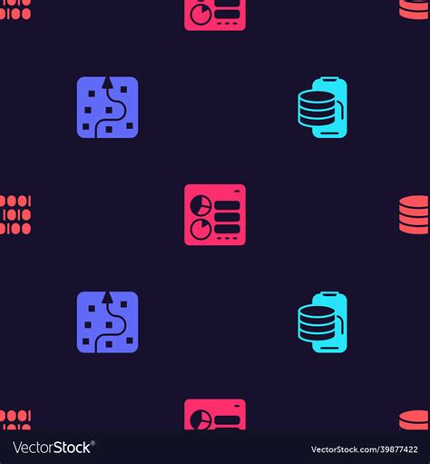 Set Cloud Technology Data Transfer Neural Network Vector Image