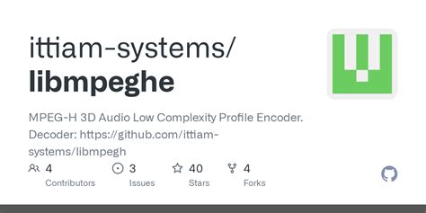 Github Ittiam Systems Libmpeghe Mpeg H D Audio Low Complexity Profile Encoder Decoder