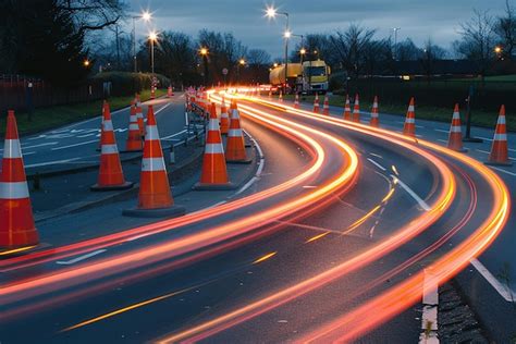 Dynamic Traffic Flow Timelapse Premium Ai Generated Image