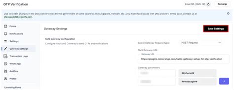 Setup Sms Gateway Within The Otp Verification Plugin For Wordpress