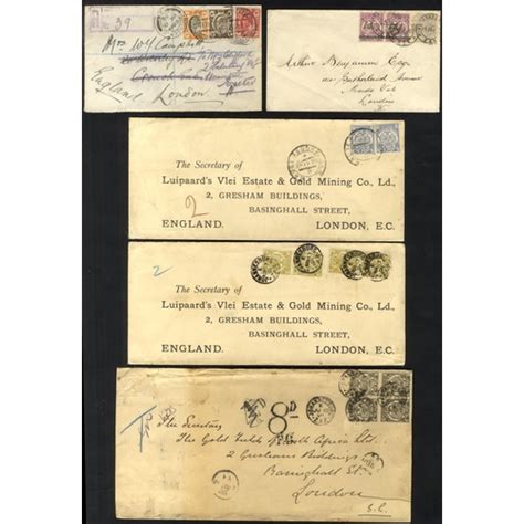 Mail To United Kingdom 1890 1910 Envelopes 13 Three Are Registered