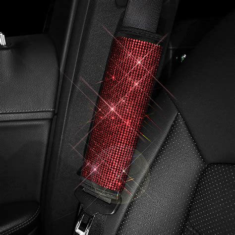 Badu Bg 1 бр Червени кристали Калъф за предпазен колан за кола Раменни подложки Автомобилен