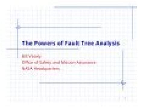 The Powers Of Fault Tree Analysis NASA Risk Management