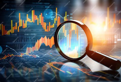 Premium Photo A Magnifying Glass On A Graph
