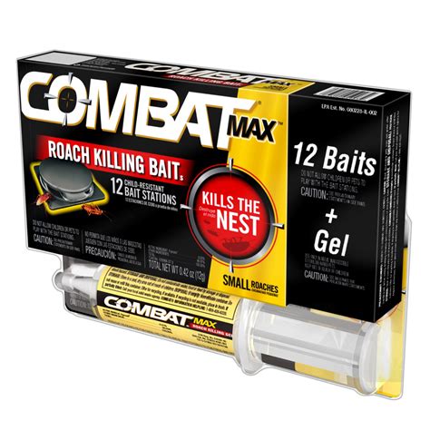 Combat Max 60g Roach Killing Gel And 12 Pack Roach Baits