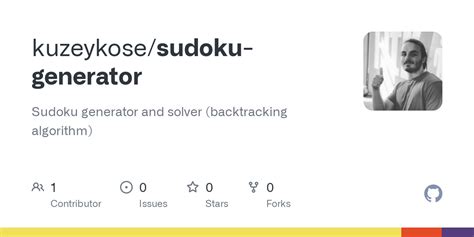 Github Kuzeykose Sudoku Generator Sudoku Generator And Solver Backtracking Algorithm