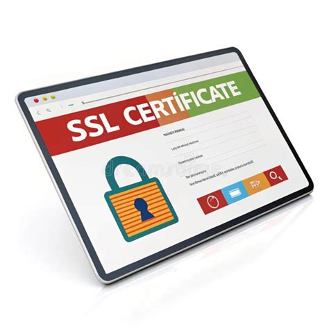 3d Ssl Certificate Isolated On White Background Stock Illustration Illustration Of Technology