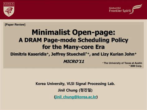Ppt Korea University Vlsi Signal Processing Lab Jinil Chung 정진일