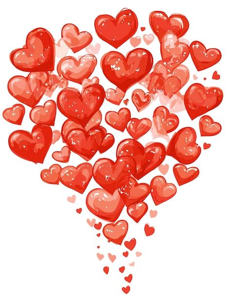 Colorful Heart Cluster Illustration On White Background Premium Ai