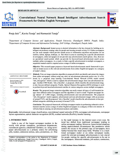 Pdf Convolutional Neural Network Based Intelligent Advertisement Search Framework For Online